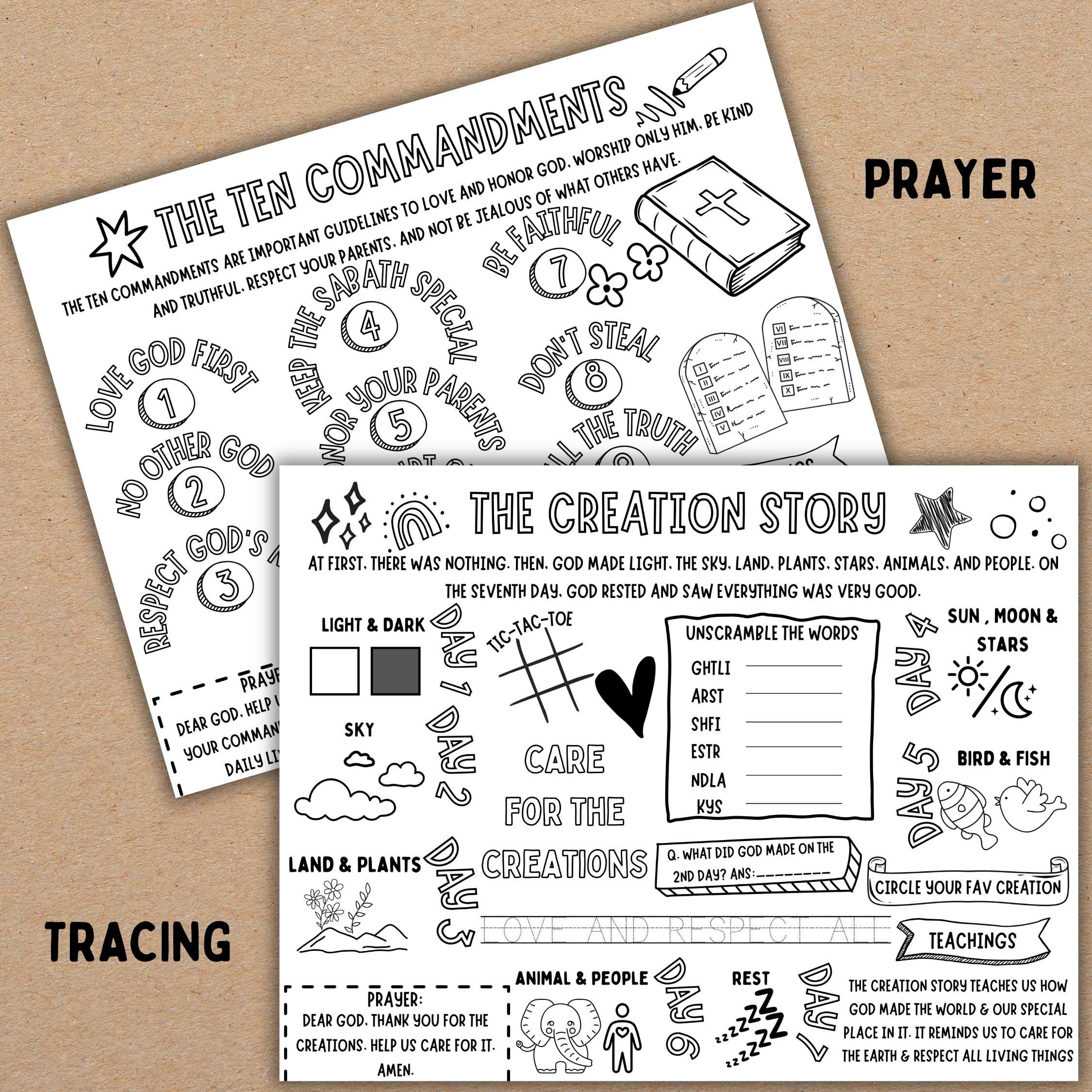 PRINTABLE Bible Stories Kids, Bible Coloring Page Kids, Bible Activity ...