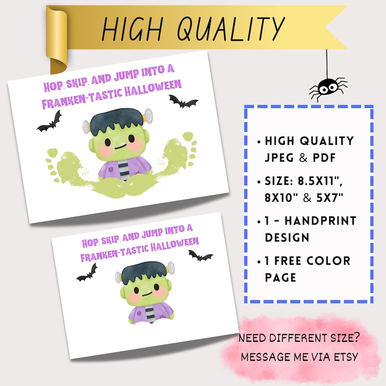 Halloween Footprint Craft, Handprint Craft for Kids, Halloween Activity ...