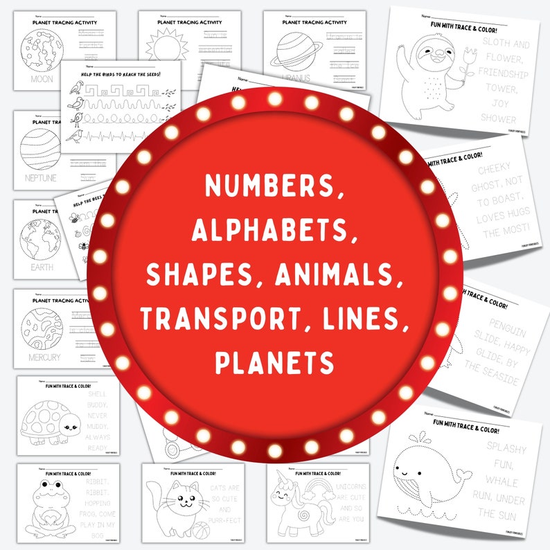 Preschool Line Tracing Worksheets Bundle, Lines Tracing Practice Page ...