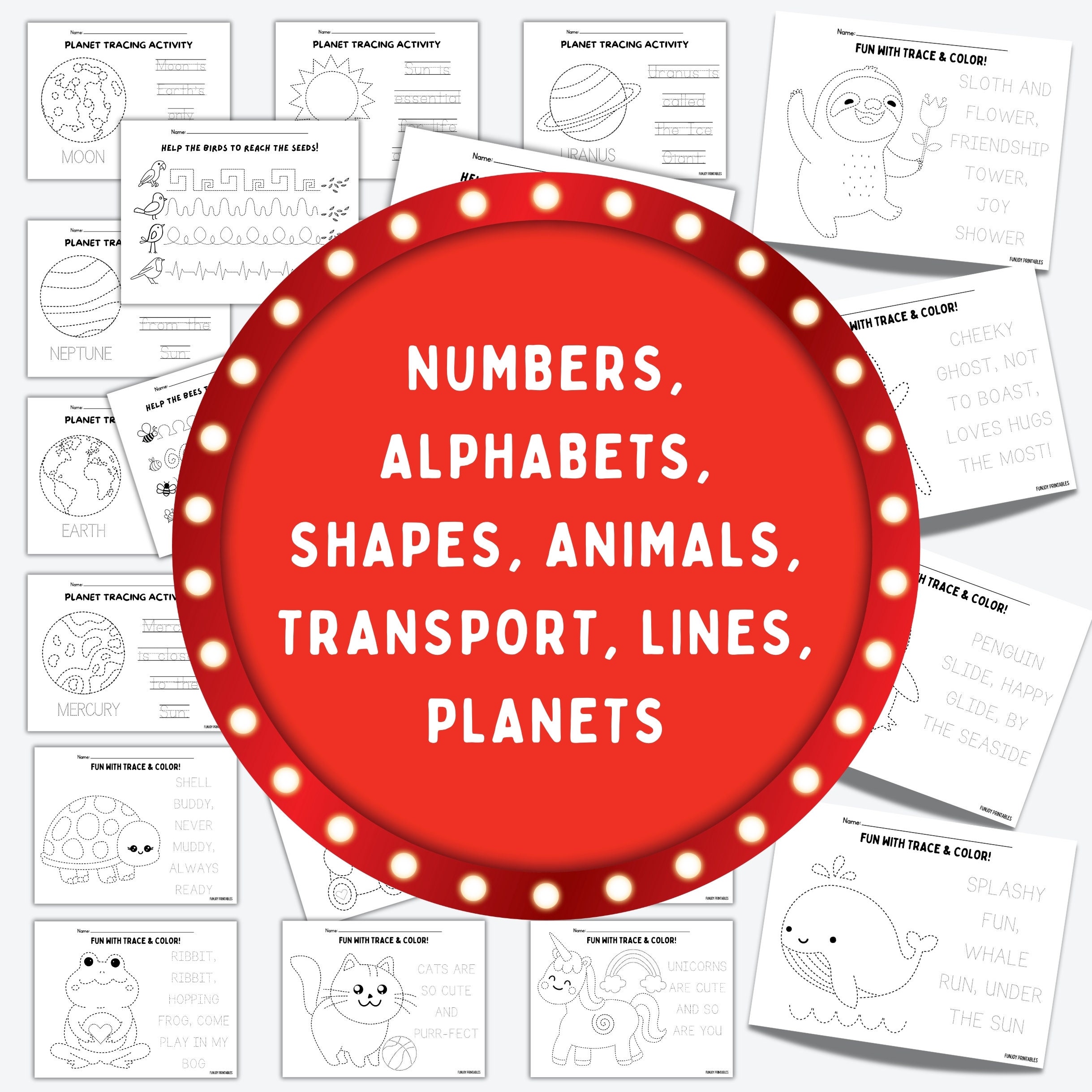 Preschool Line Tracing Worksheets Bundle, Lines Tracing Practice Page ...