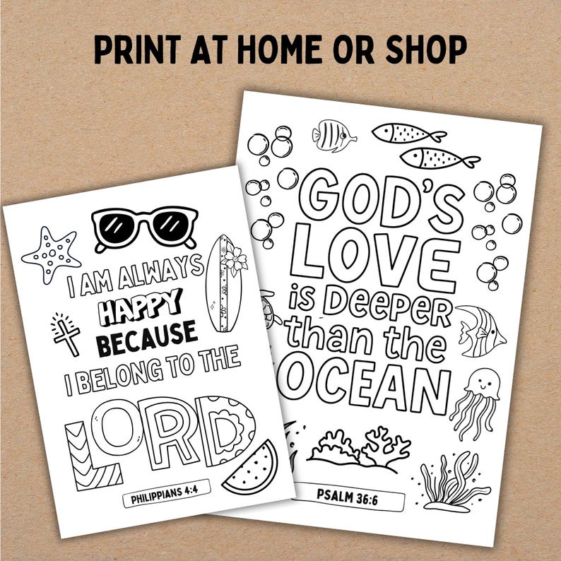 PRINTABLE Summer Christian Bible Verse Homeschool Printable Coloring ...