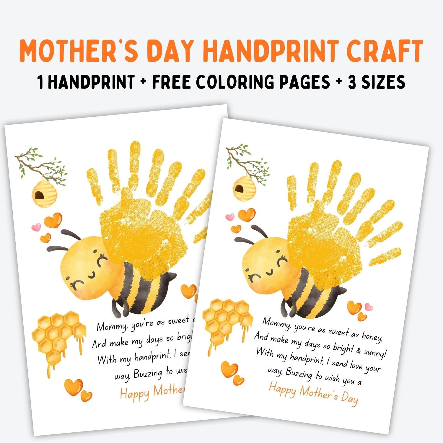 Mothers Day Handprint Art Craft, Mom Handprint Craft, Mothers Day ...
