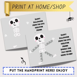 Spooky Halloween Handprint Art, Skeleton Handprint Craft for Kid ...