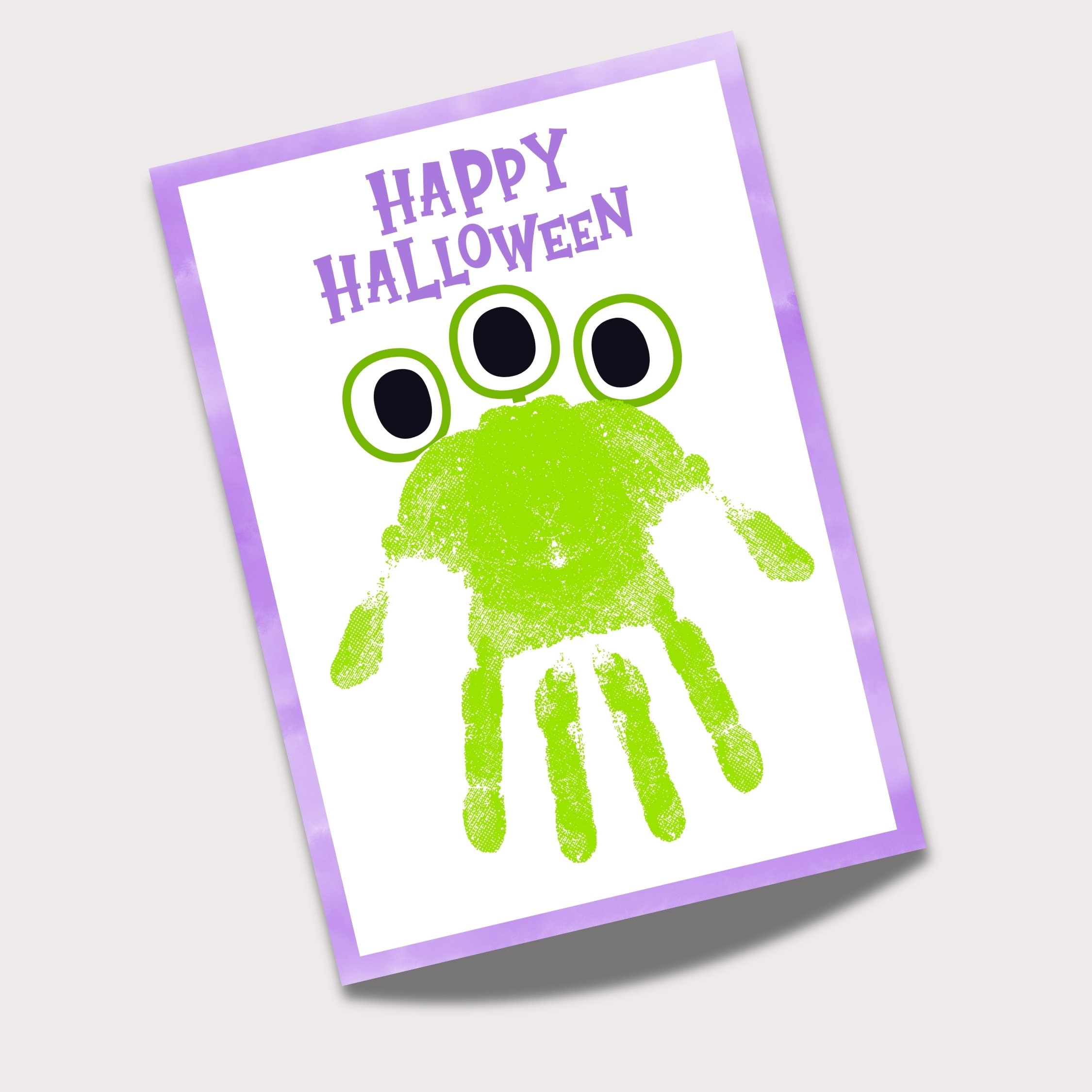 PRINTABLE Halloween Handprint Art, Happy Halloween Craft, Happy ...