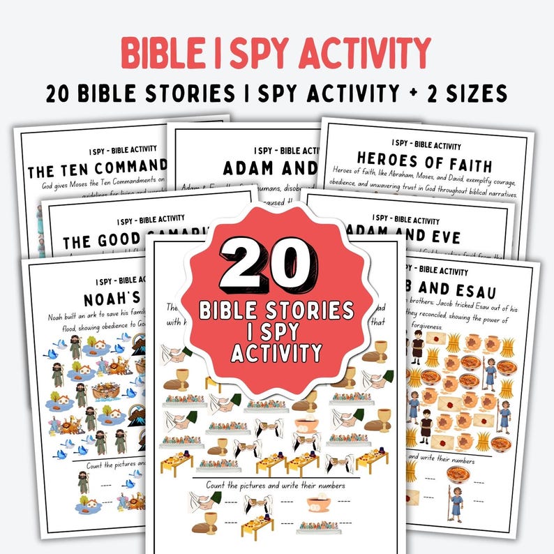 Bible I Spy Activity, PRINTABLE Bible Quiet Time Activity, Bible ...