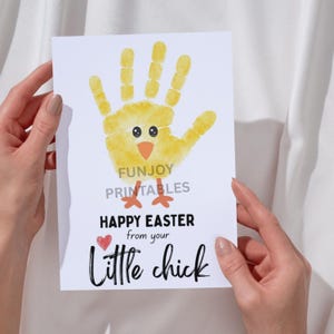PRINTABLE Easter Chick Hand Print Art, Handprint Easter Craft, Kids ...