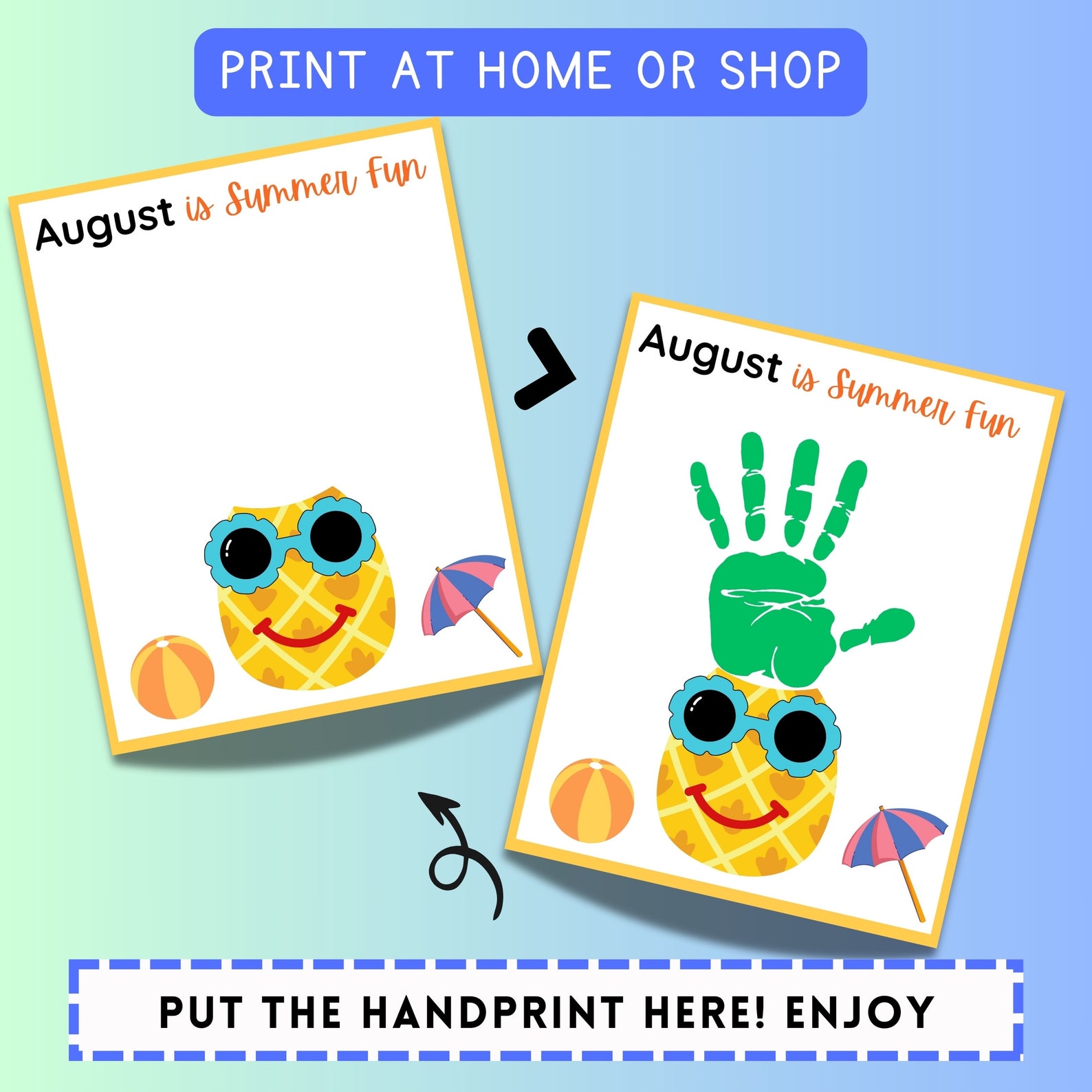 2025 Printable Handprint Activity, Handprint Memory Book, Handprint Art ...