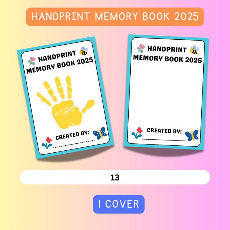 2025 Printable Handprint Activity, Handprint Memory Book, Handprint Art ...