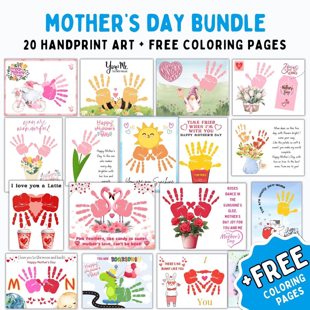Mothers Day Handprint PRINTABLE, Keepsake Art, Toddler Preschool ...