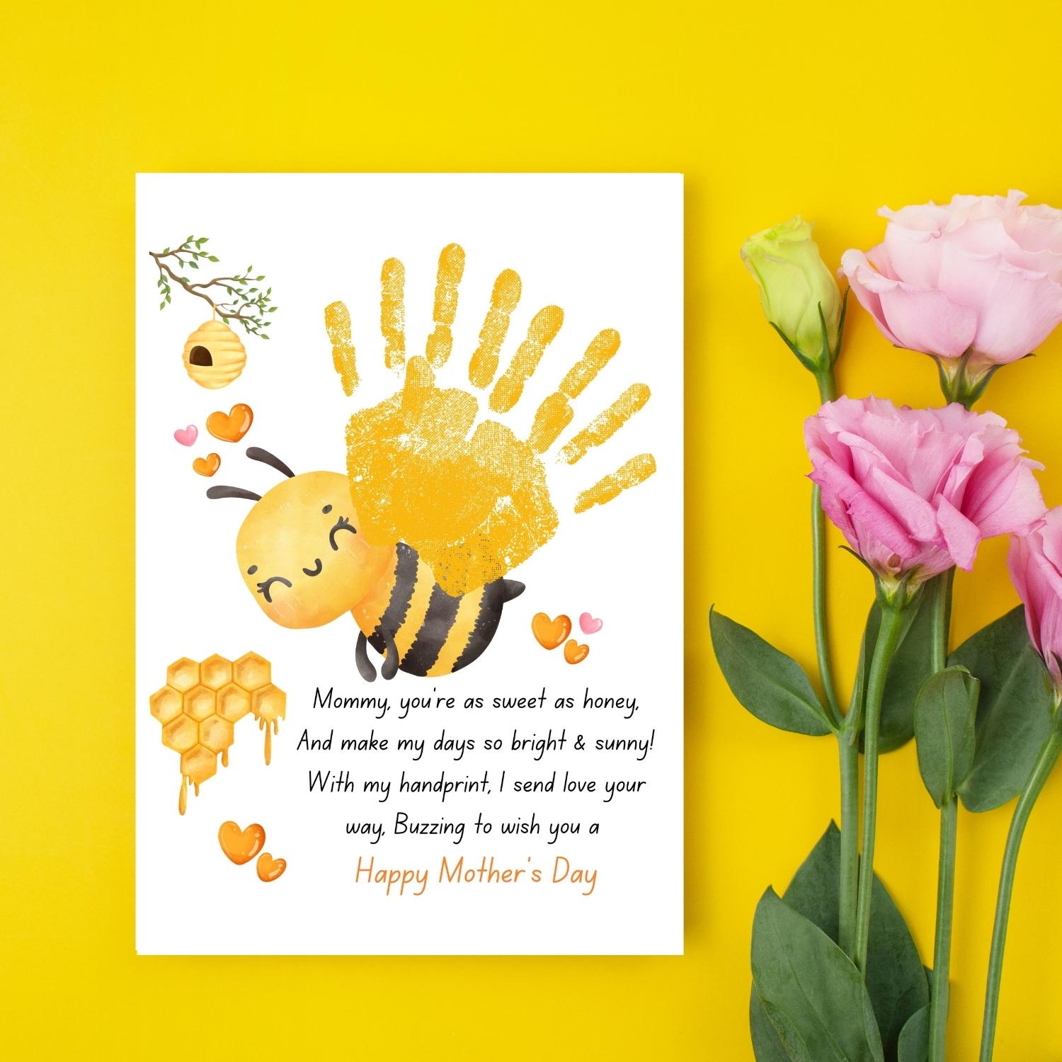 Mothers Day Handprint Art Craft, Mom Handprint Fingerprint Craft ...