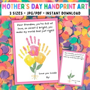Grandma Handprint Poem PRINTABLE, Mother’s Day Gift From Kids, Toddler ...