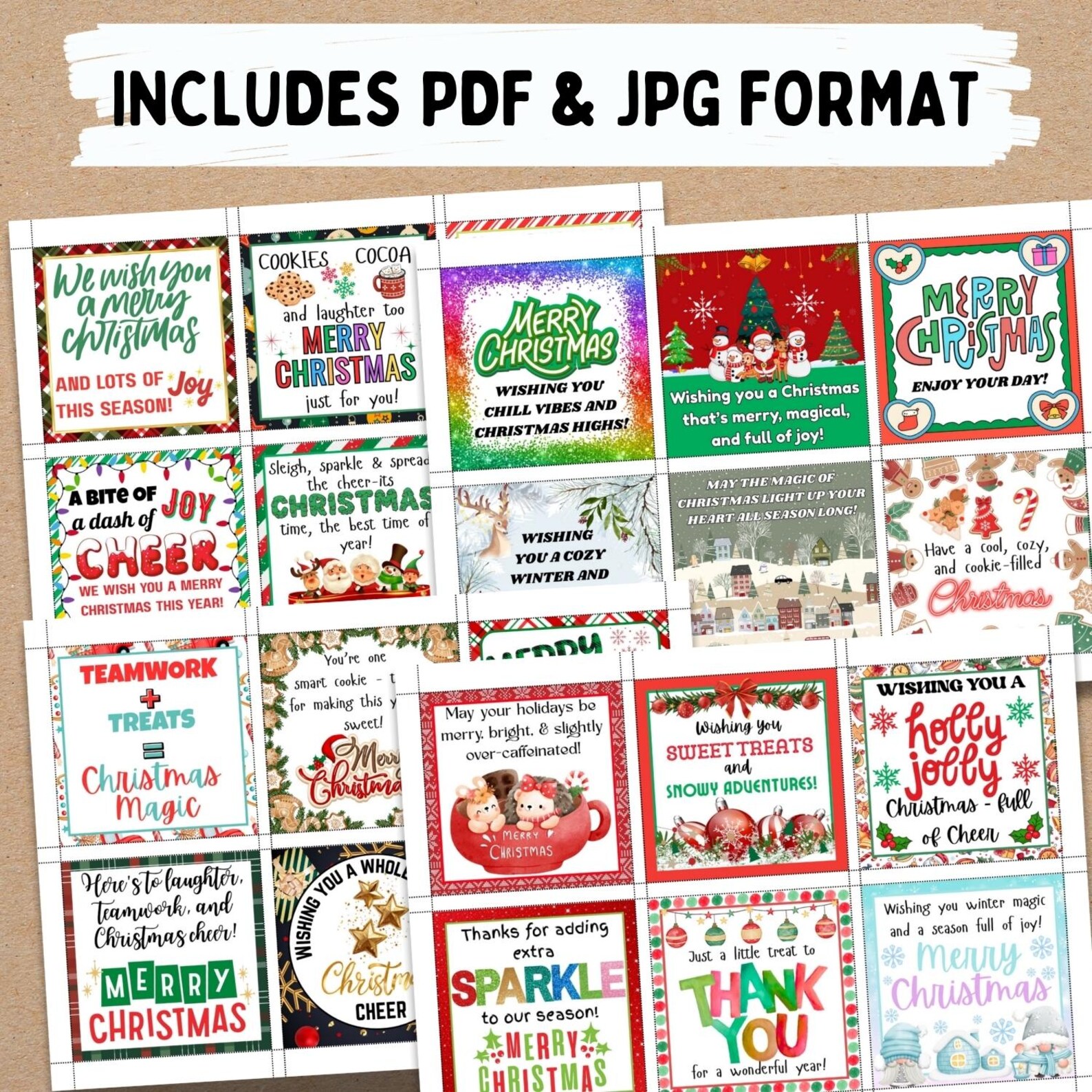 Christmas Gift Tags, Treat Labels, 30 Designs (digital Download) - Etsy