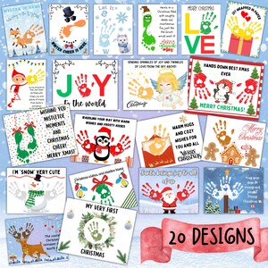 Christmas Handprint Craft Bundle, Christmas Handprint Art, Printable ...