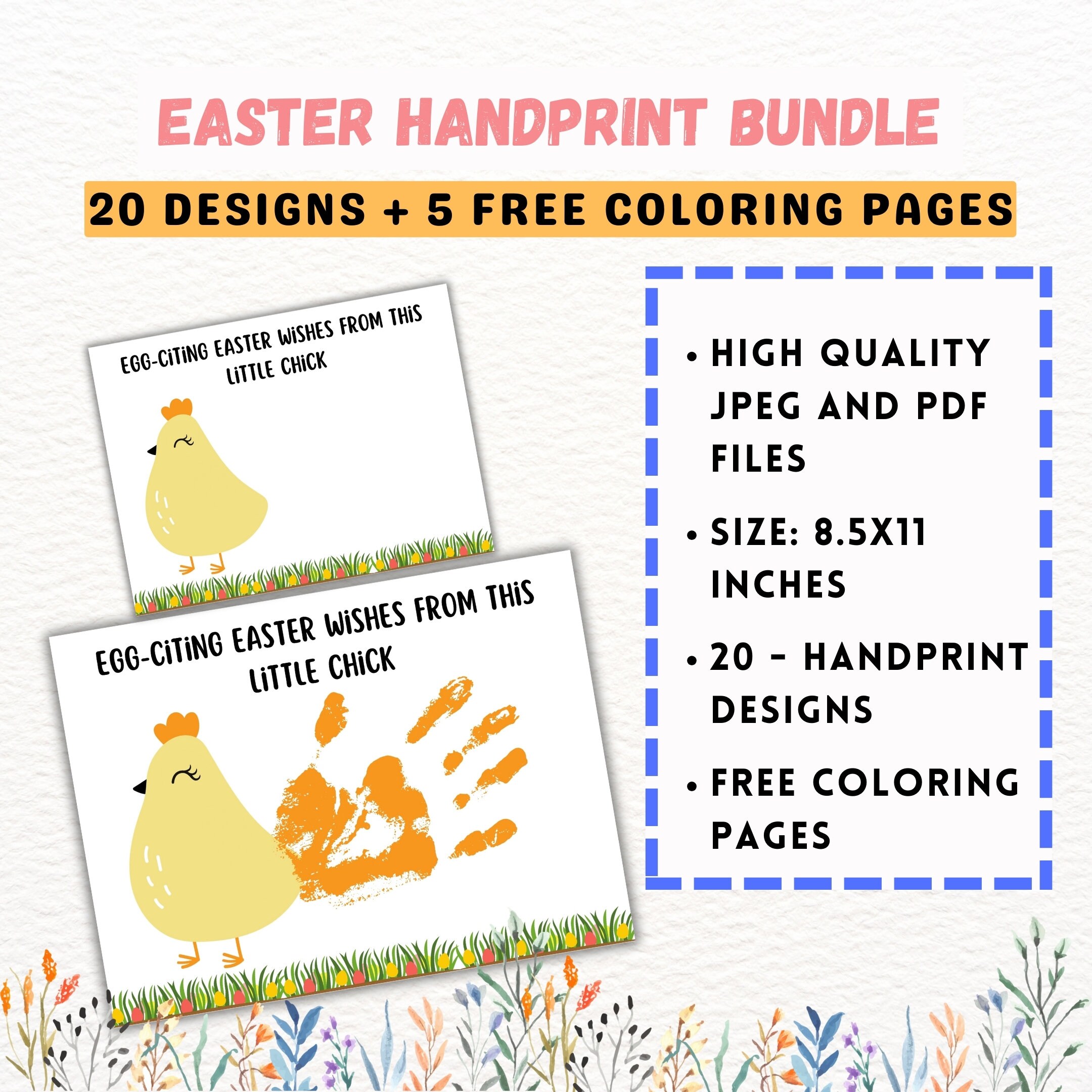 Easter Handprint Art Craft BUNDLE, Easter Keepsake Art, Happy Easter ...