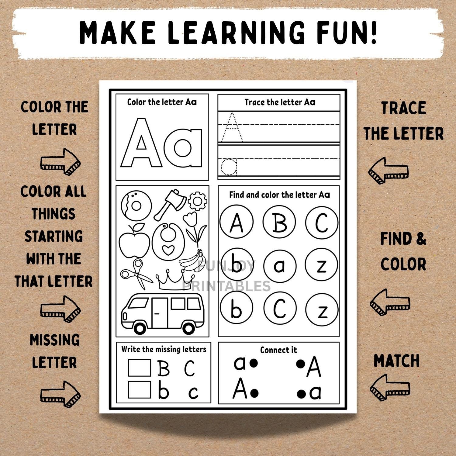 Alphabet Worksheets Printable, Alphabet Busy Book, Letter Practice ...