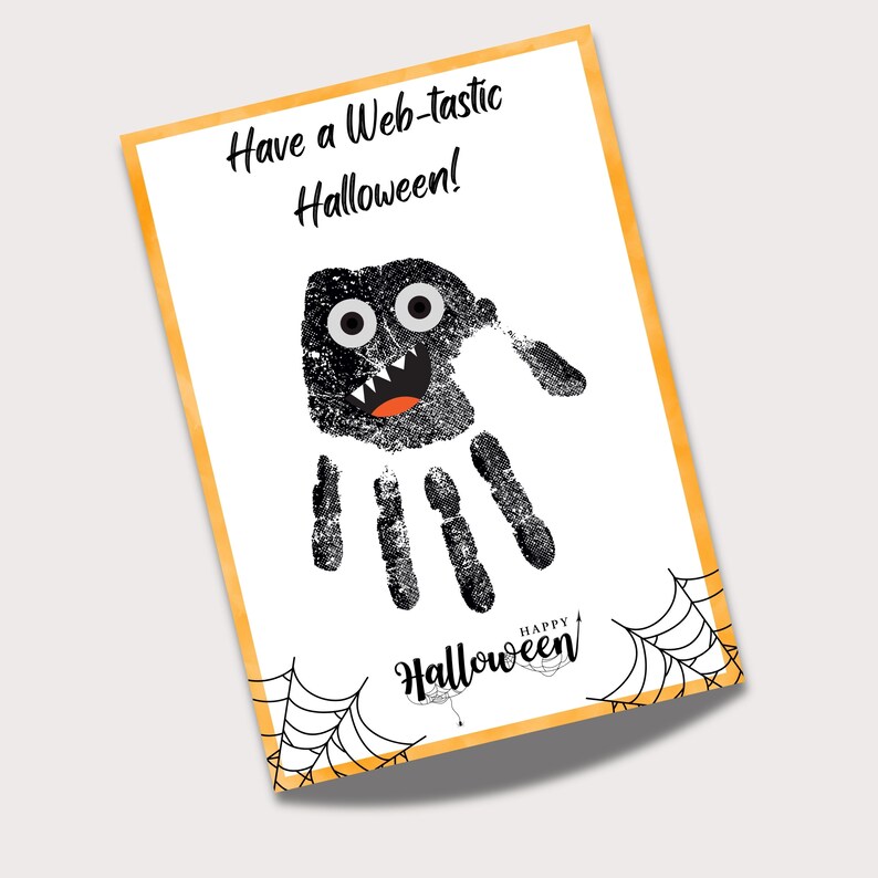 Halloween Spider Handprint Art Printable, Art, Handprint Craft for ...