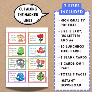 50 Spring Lunchbox Jokes for Kids, Printable Jokes Cards (PDF DOWNLOAD ...