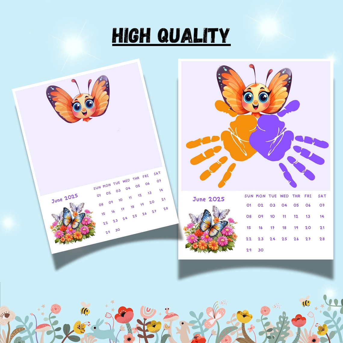 Handprint Calendar 2025, Handprint Craft, Footprint Craft, Kids Toddler ...