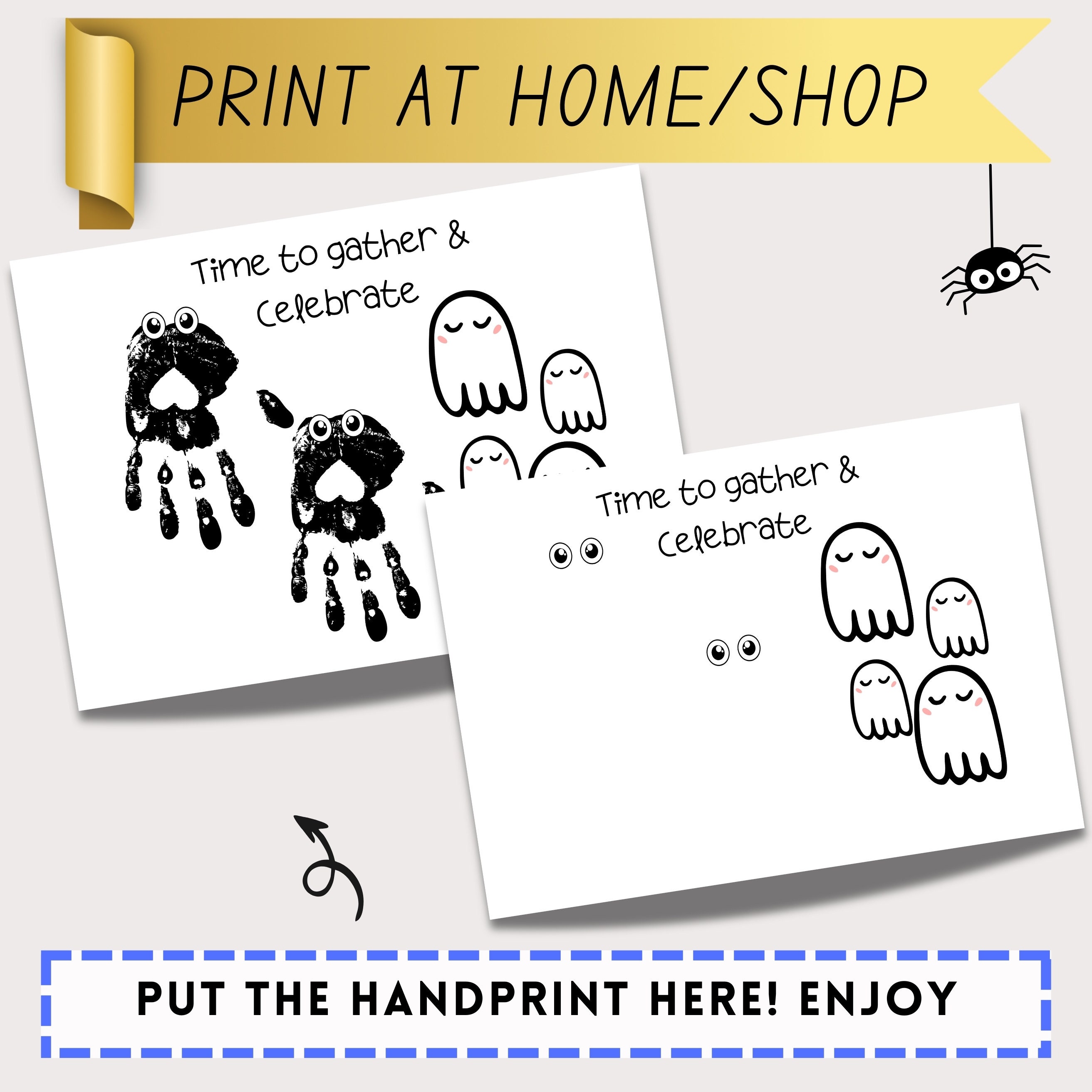 Kids Halloween Handprint Activity, Handprint Art Craft, Halloween Ghost ...
