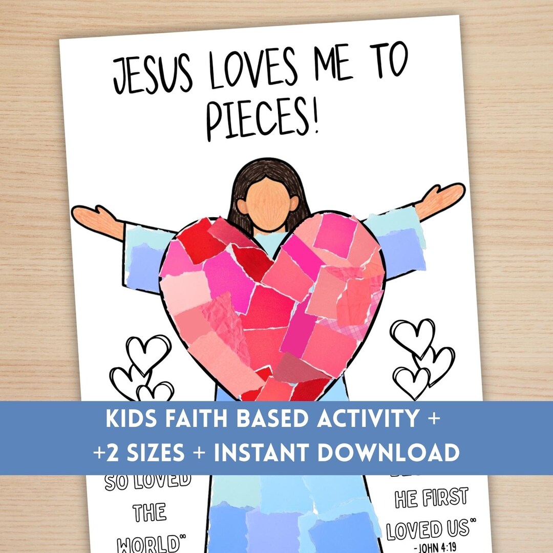 Jesus Loves Me, Bible Craft Printable, Kids' Activity (PDF Download) - Etsy