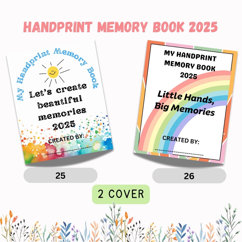 2025 Handprint Memory Book, Kids Handprint Footprint Craft, Memory Book ...