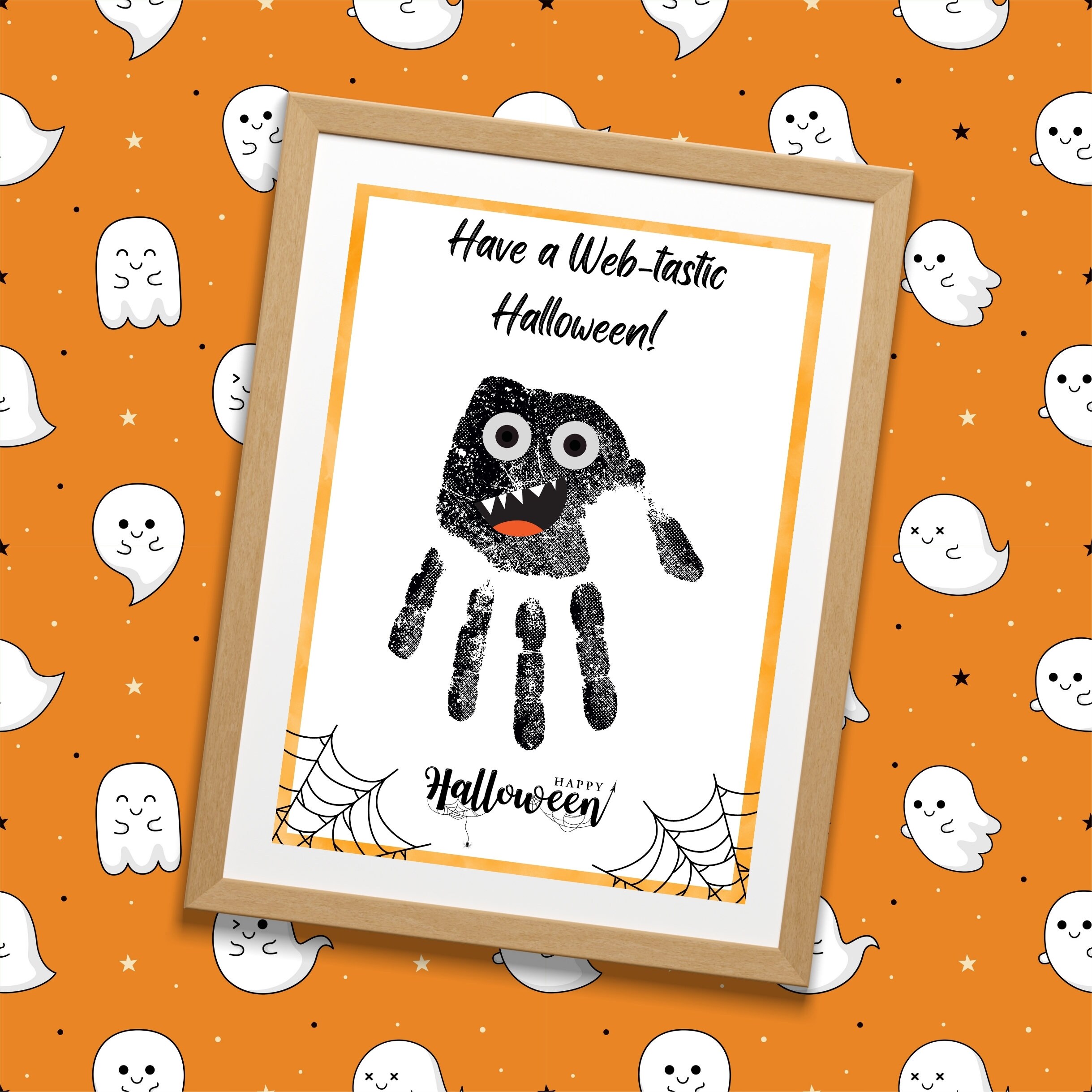Halloween Spider Handprint Art Printable, Art, Handprint Craft for ...