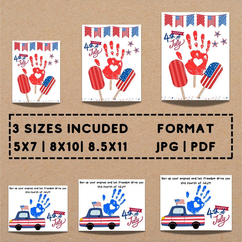 4th of July Handprint Art BUNDLE, Fourth of July Craft, Classroom ...