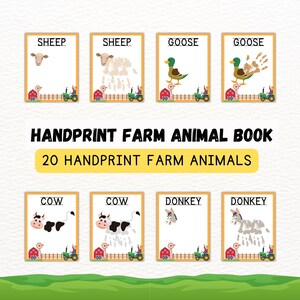 FARM ANIMALS Handprint Book, Printable Handprint Art, Toddler Child ...