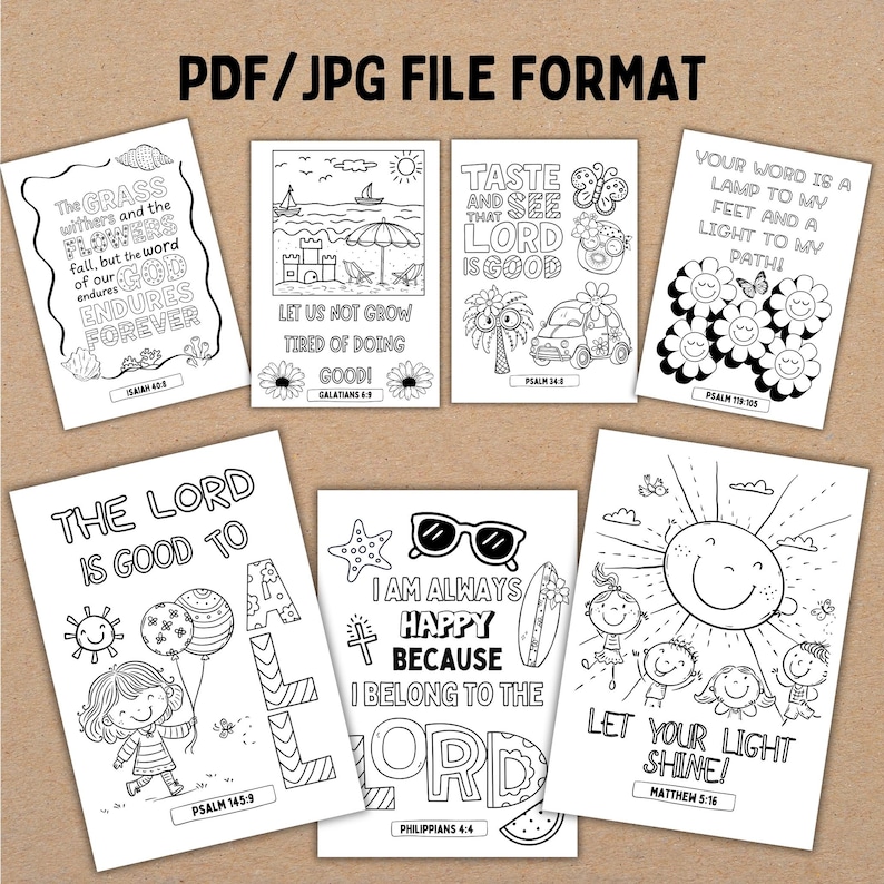 PRINTABLE Summer Christian Bible Verse Homeschool Printable Coloring ...
