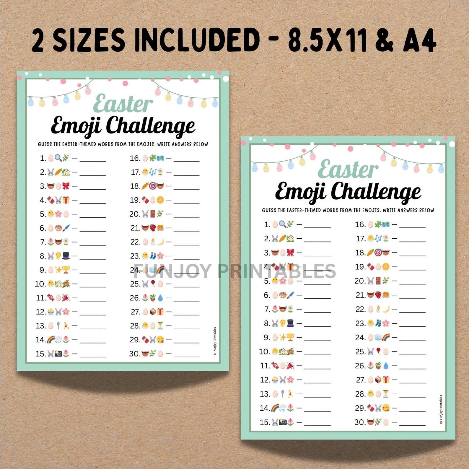 Easter Emoji Game Printable, Easter Party Game Kids & Family, Classroom ...