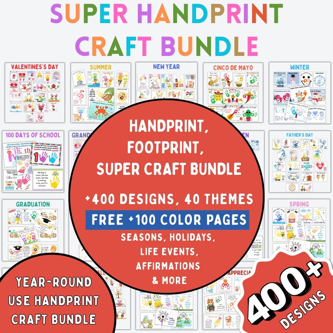 Mega Handprint Craft Bundle, Handprint Art, Handprint Activity for ...