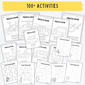 Preschool Line Tracing Worksheets Bundle, Lines Tracing Practice Page ...