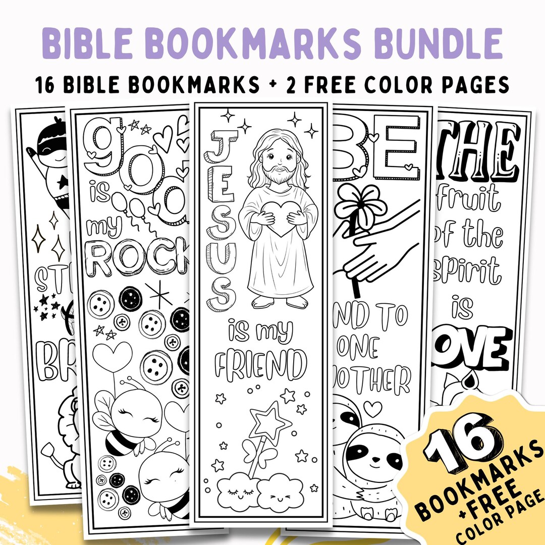Bible Based Coloring Bookmarks Kids, DIY Bible Verse Activity ...