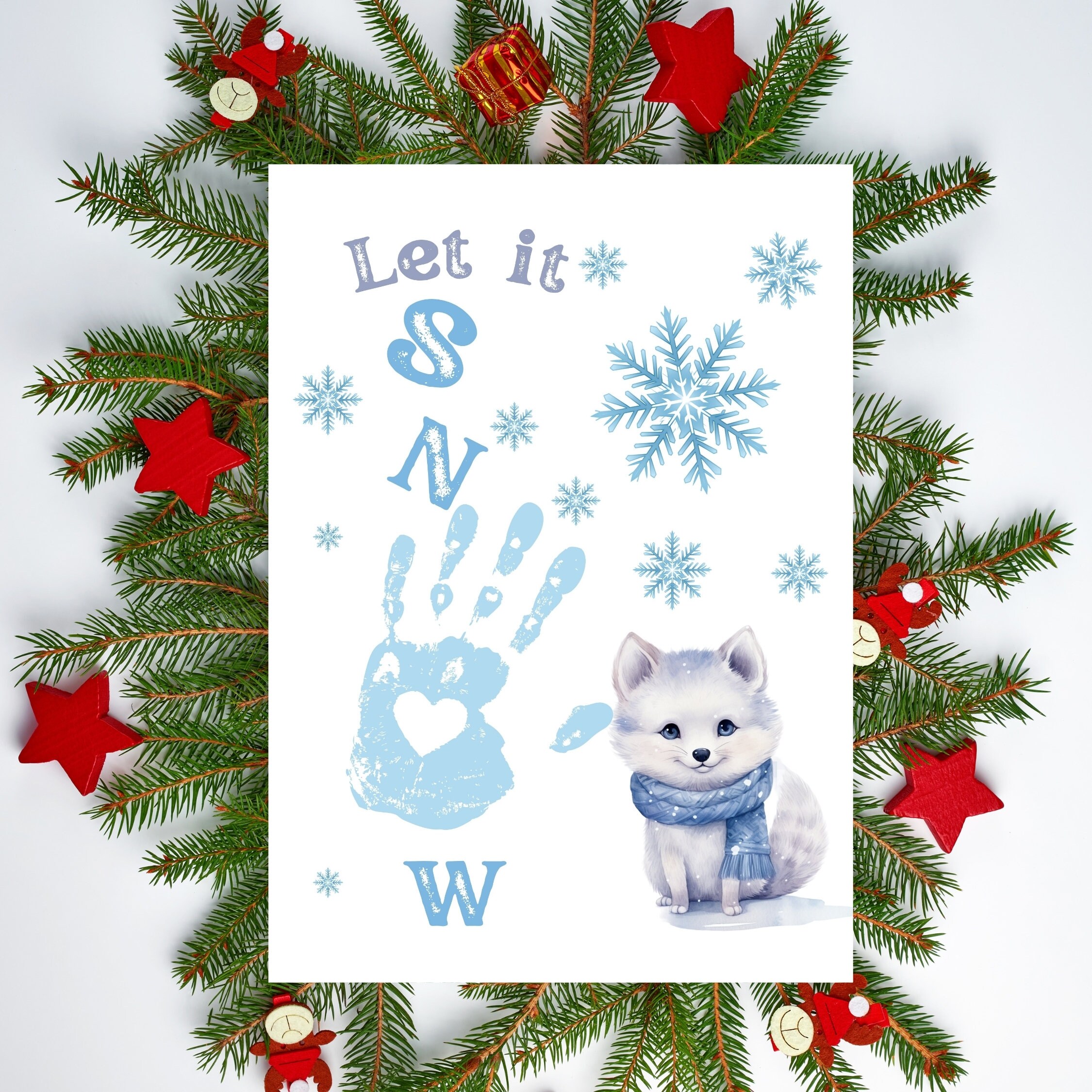 Winter Handprint Art, Winter Handprint Craft, Printable, Winter Season ...