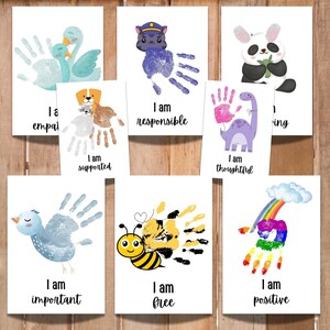40 Affirmation Inspirational Handprint Craft BUNDLE, Affirmation ...