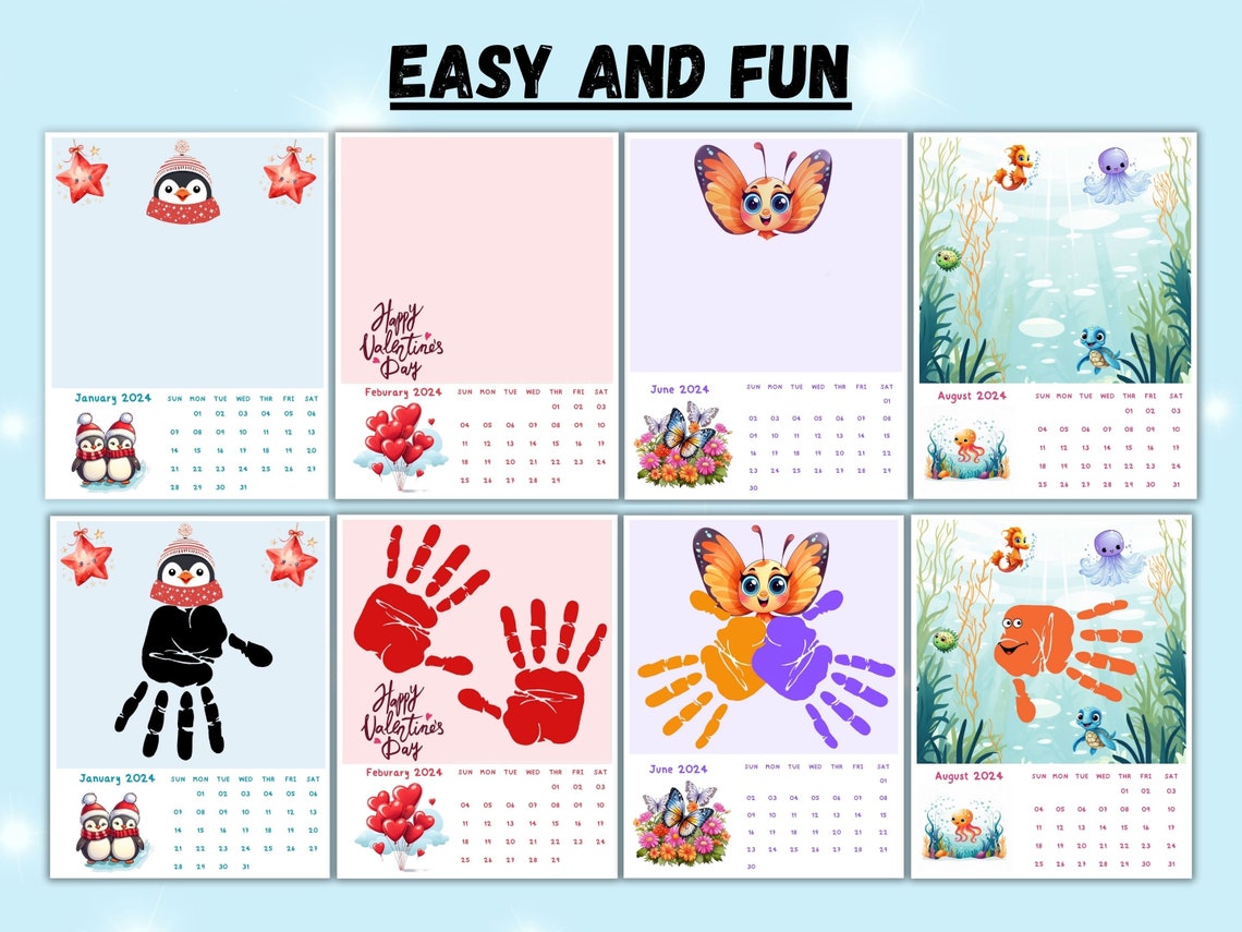 2024 Handprint Footprint Calendar, Handprint Craft, Footprint Craft ...