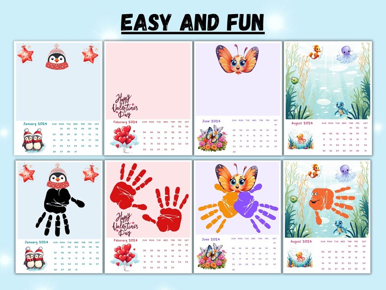 2024 Handprint Footprint Calendar, Handprint Craft, Footprint Craft ...