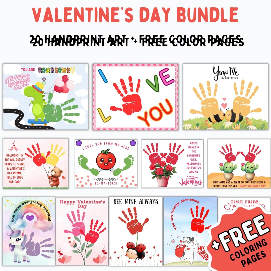 Valentines Day Handprint Art Craft, Valentines Day Baby Gift ...