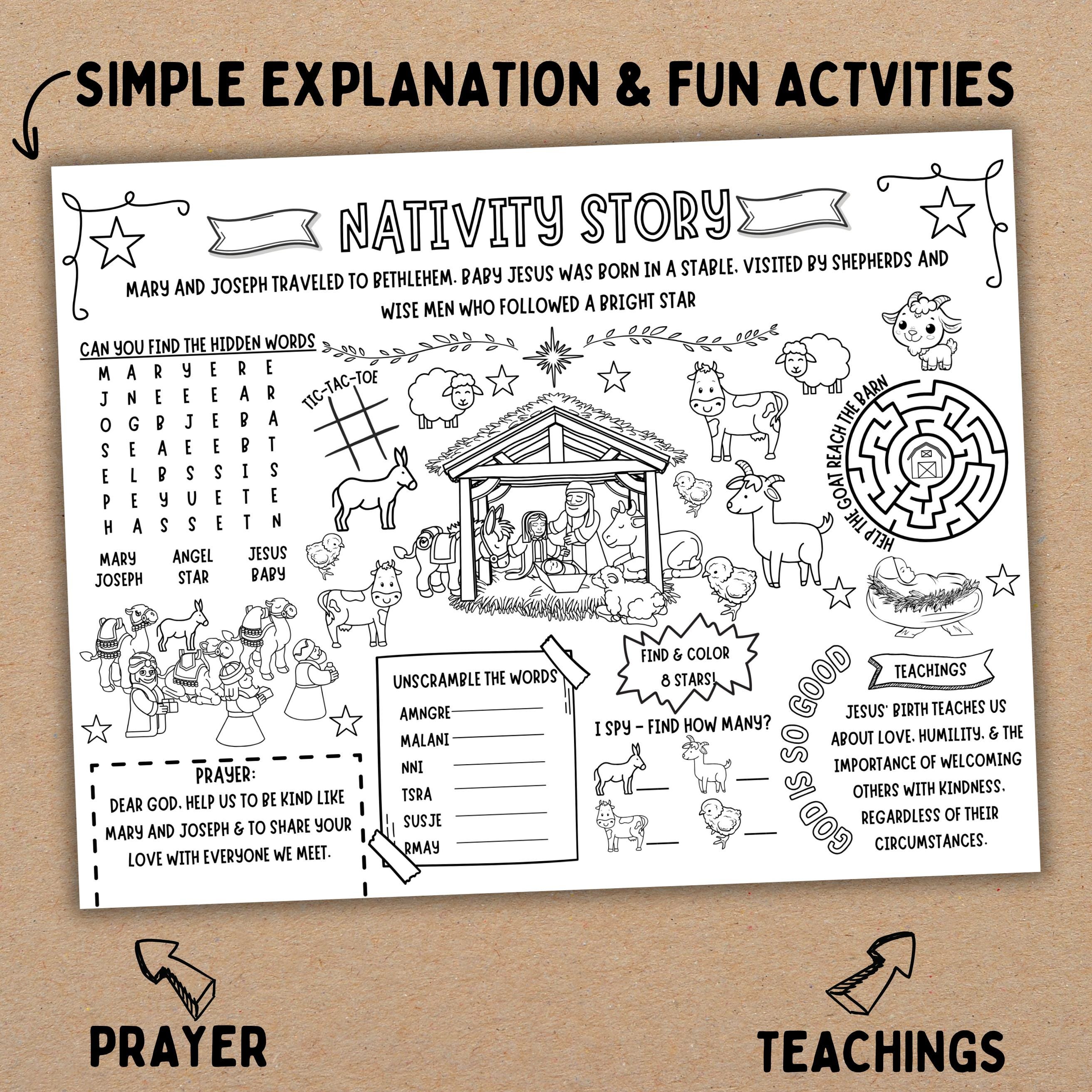 Christmas Activity Placemat for Kids, Merry Christmas PRINTABLE ...