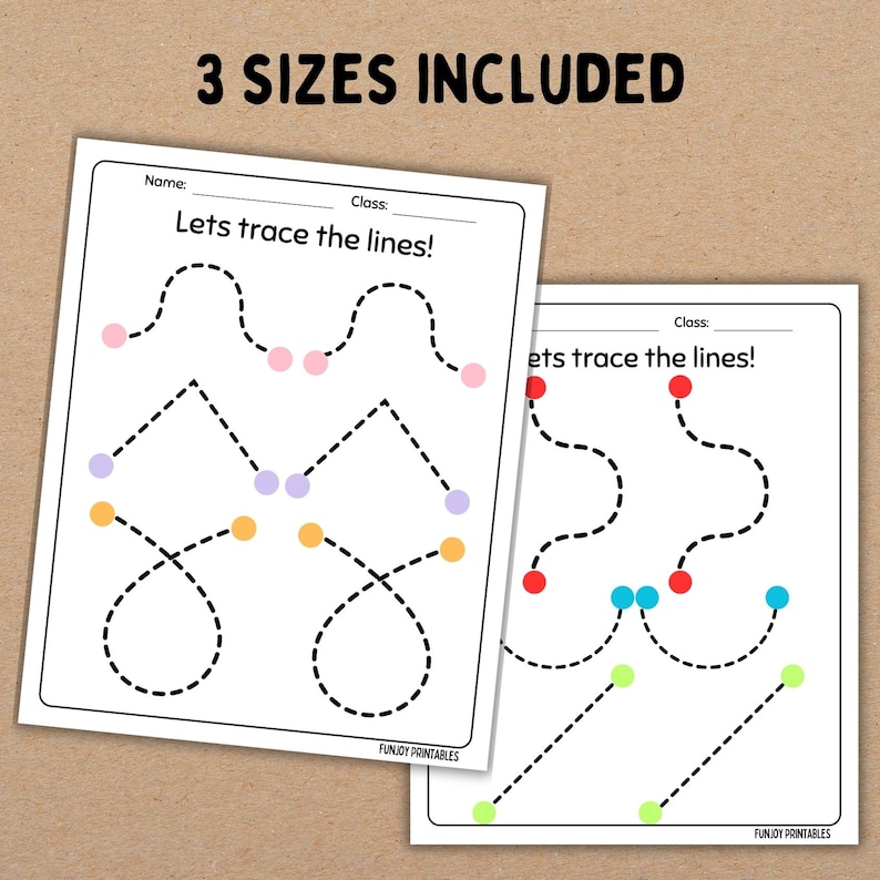 Prek Line Tracing Worksheets, Lines Trace Pages PRINTABLE, Homeschool ...