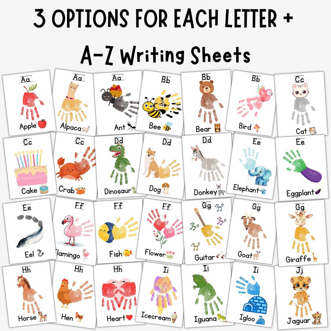 ABC Handprint Craft, My Handprint Alphabet Book, A-Z Alphabet Handprint ...