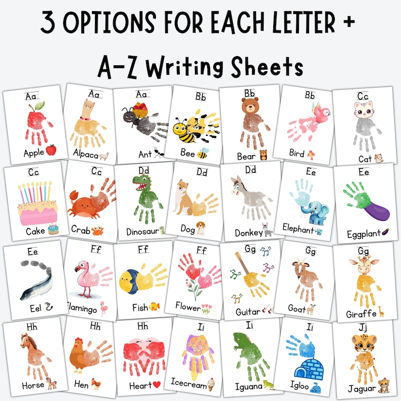 Handprint Alphabet Book Template, Preschool & Kindergarten Craft, DIY ...