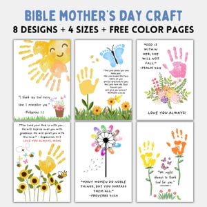 Bible Mother Day Handprint Art Craft, Mom Hand Print, Faith Based ...
