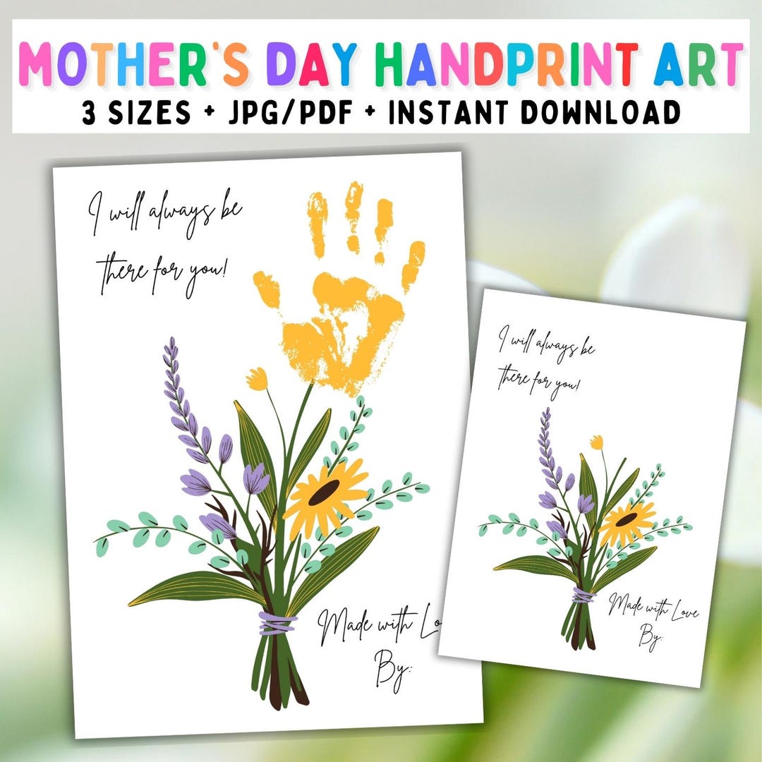 Mother’s Day Handprint Craft for Kids, Handprint Card for Mom, DIY ...
