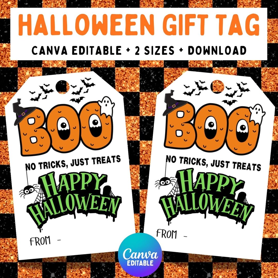 EDITABLE Halloween Tag, Halloween Party Gift Tag, Halloween Favor Tag ...