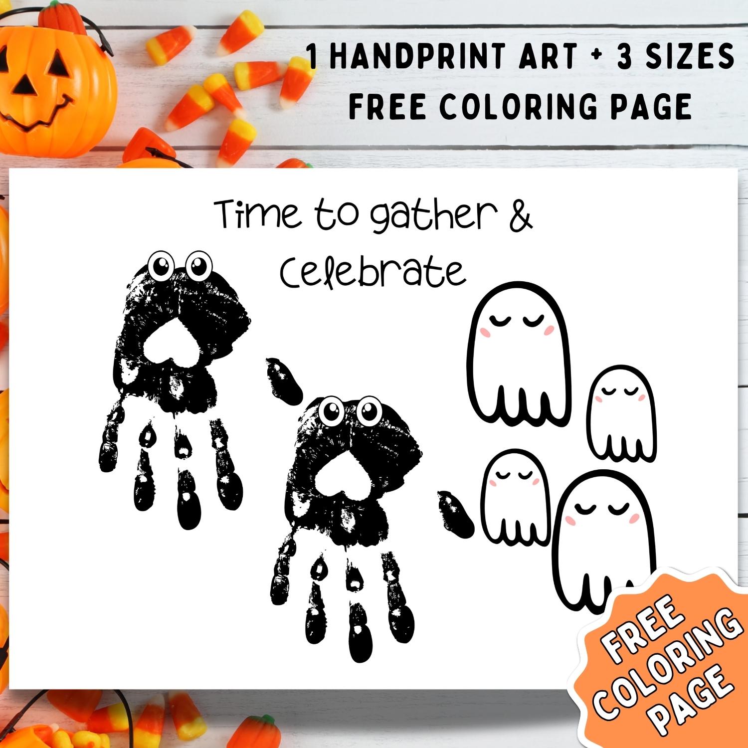 Kids Halloween Handprint Activity, Handprint Art Craft, Halloween Ghost ...