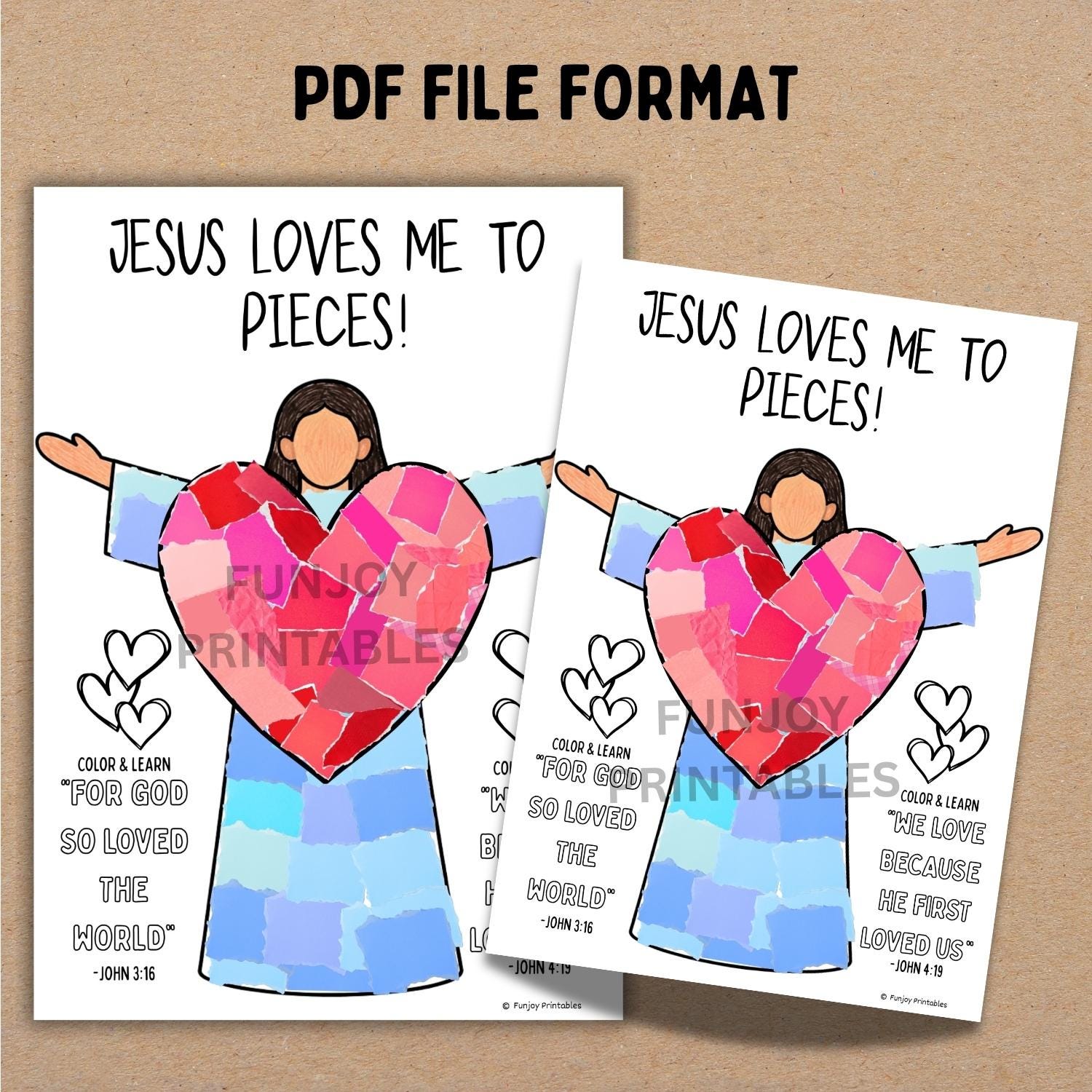 Jesus Loves Me, Bible Craft Printable, Kids' Activity (PDF Download) - Etsy