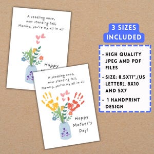 Mothers Day Poem, Fingerprint Craft, Letter for Mom, Preschool Activity ...