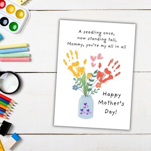 Mothers Day Poem, Fingerprint Craft, Letter for Mom, Preschool Activity ...
