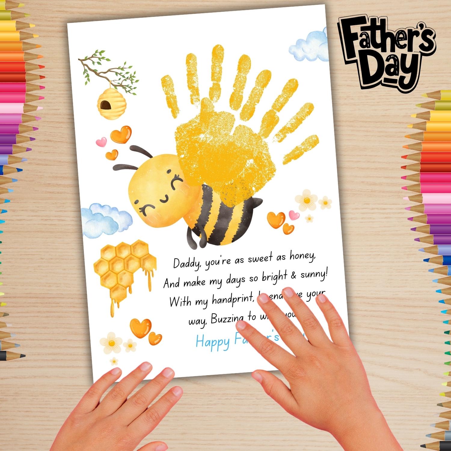 Fathers Day Handprint Art Craft, Dad Handprint Fingerprint Craft ...